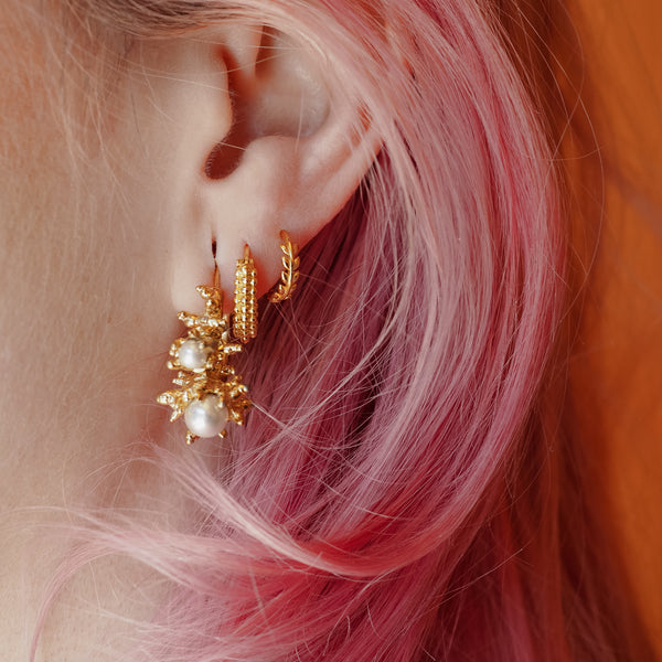 Cluster Pearl Hoops – reo jewels